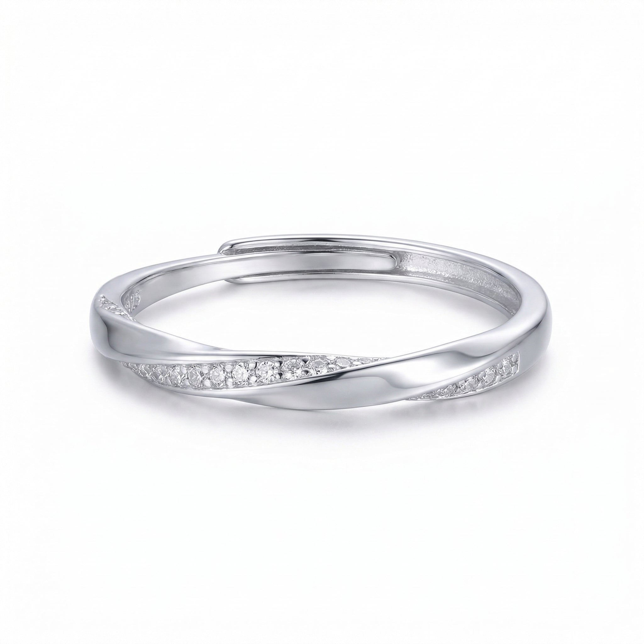 Sparkling Mobius Twist Adjustable Sterling Silver Rings – Miss Blooms